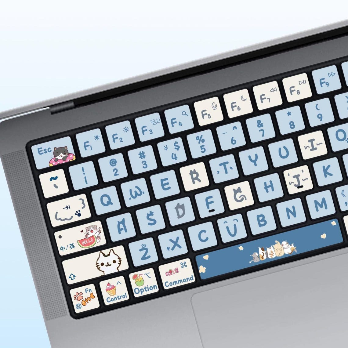 Cute Cat MacBook Keyboard Stickers | Vinyl Key Skin, M1 Chip Accessory ...
