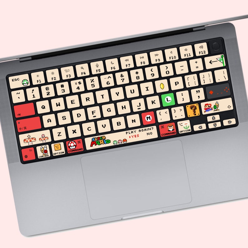 Handmade Customization Super Mario MacBook Keyboard Stickers: M1 Chip ...