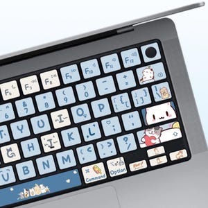 Cute Cat MacBook Keyboard Stickers | MacBook Air Vinyl Key’s Skin ...