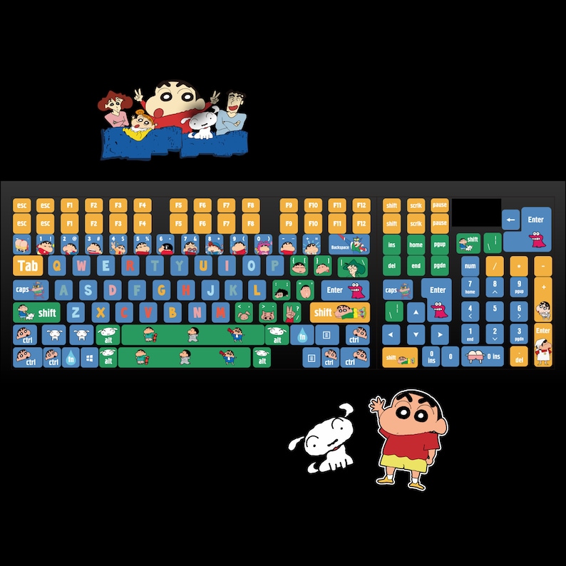 Crayon Shin-cha Mechanical Keyboard Sticker PC Vinyl Decals Skin ...