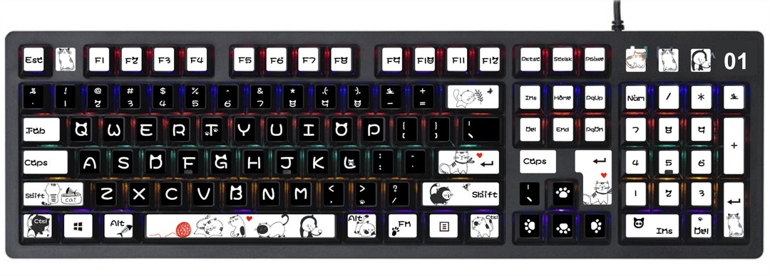 Cat Mechanical Keyboard Sticker: 3M Vinyl Decals - Etsy