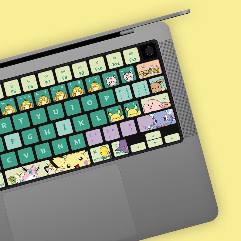 Pikachu MacBook Keyboard Stickers: M1 Chip Vinyl Key Skin - Etsy