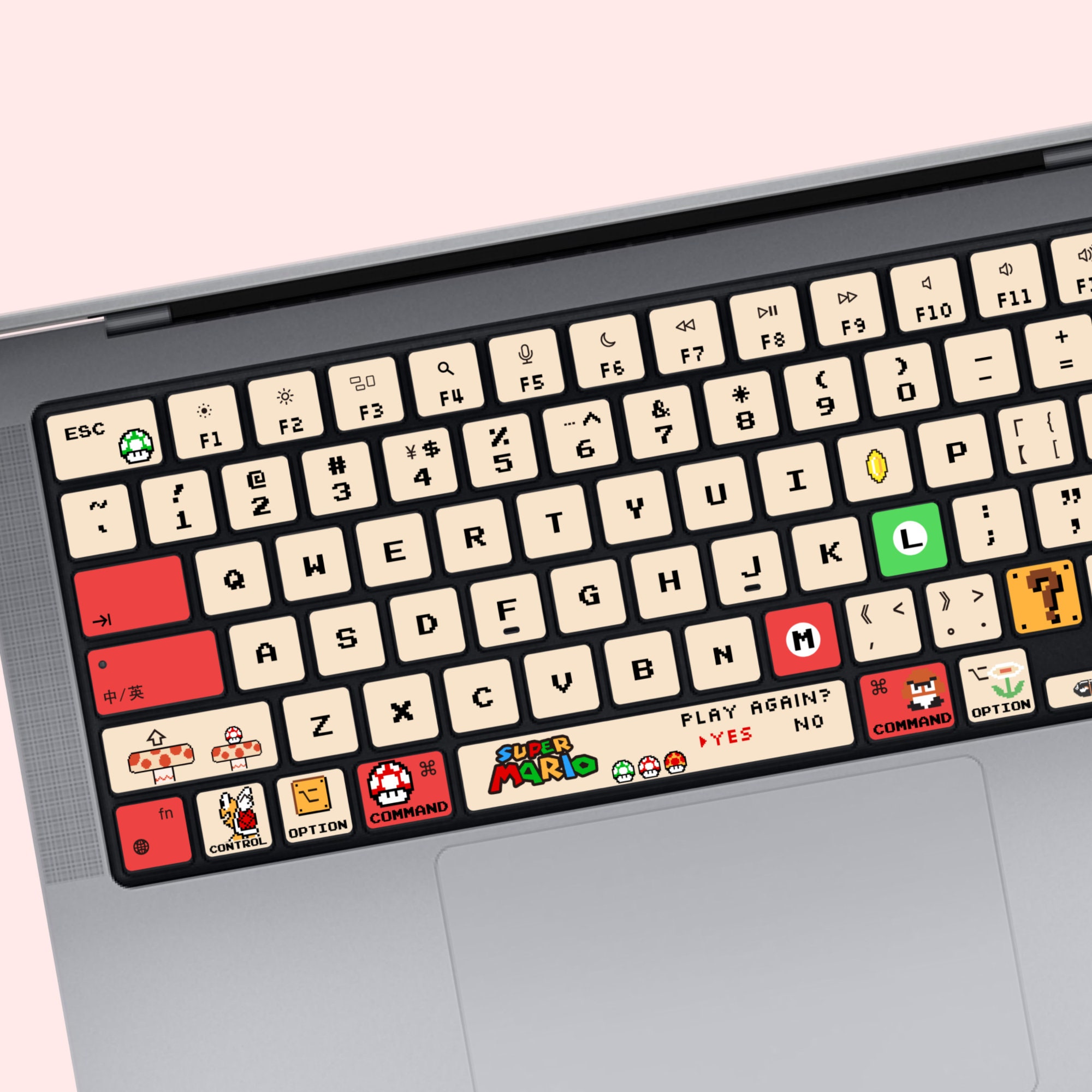 Handmade Customization Super Mario MacBook Keyboard Stickers: M1 Chip ...