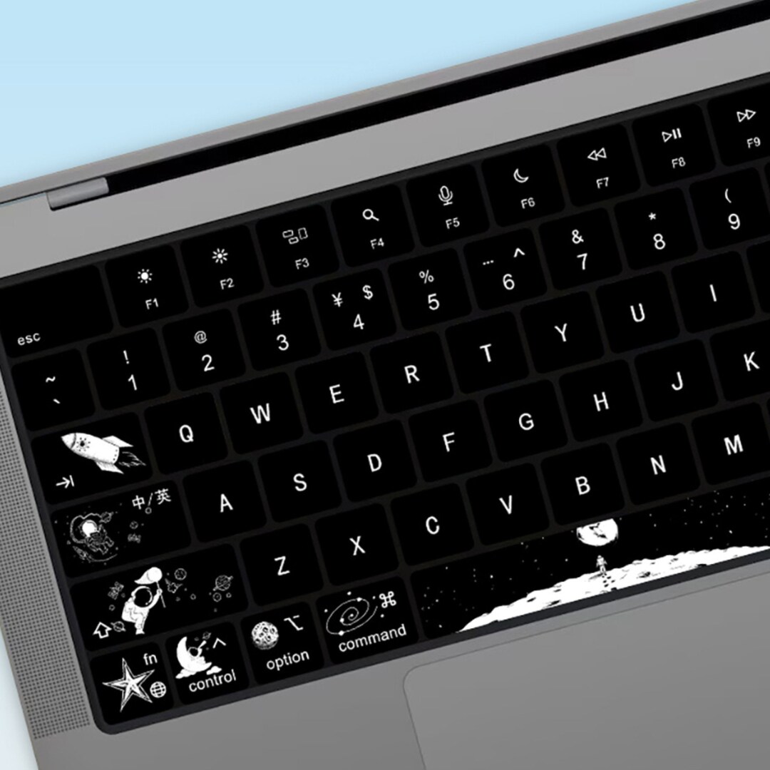Moon Flag MacBook Keyboard Stickers: Black Vinyl Skin - Etsy