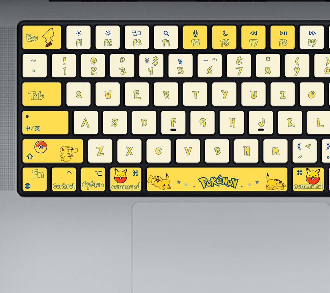 Pikachu Pokémon MacBook Keyboard Stickers – Anime Decal Skin - Etsy