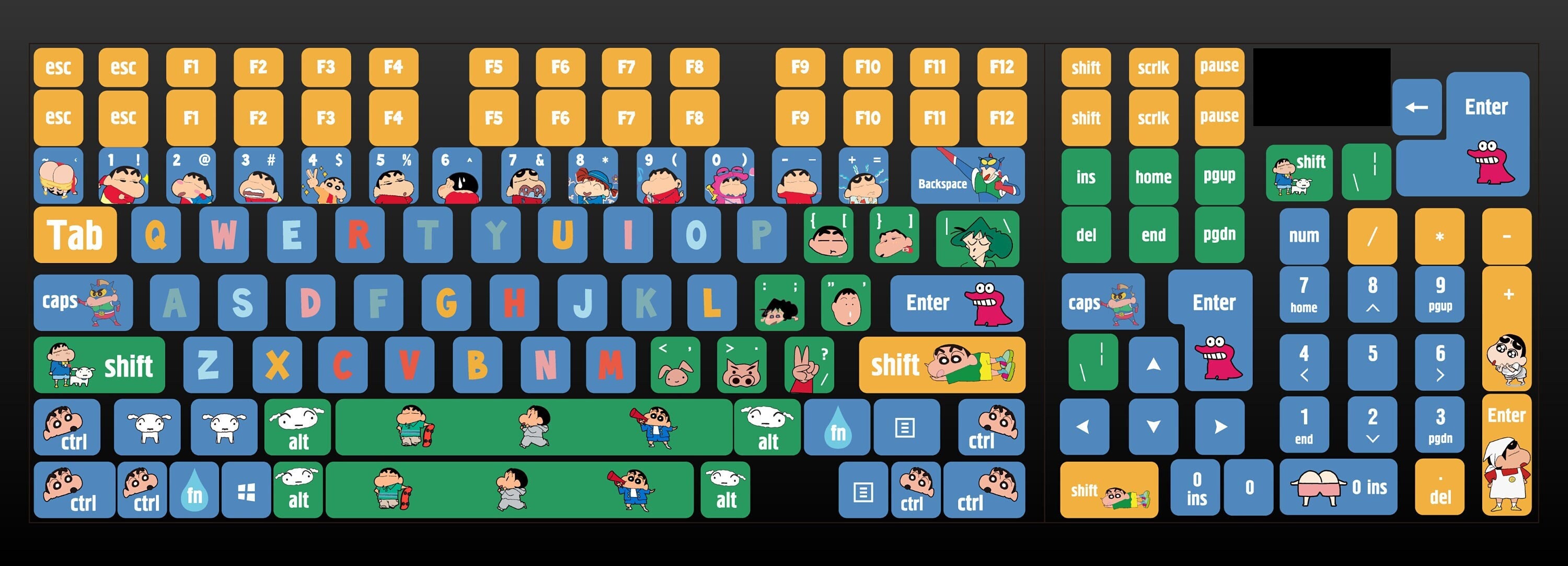 Crayon Shin-cha Mechanical Keyboard Sticker PC Vinyl Decals Skin ...