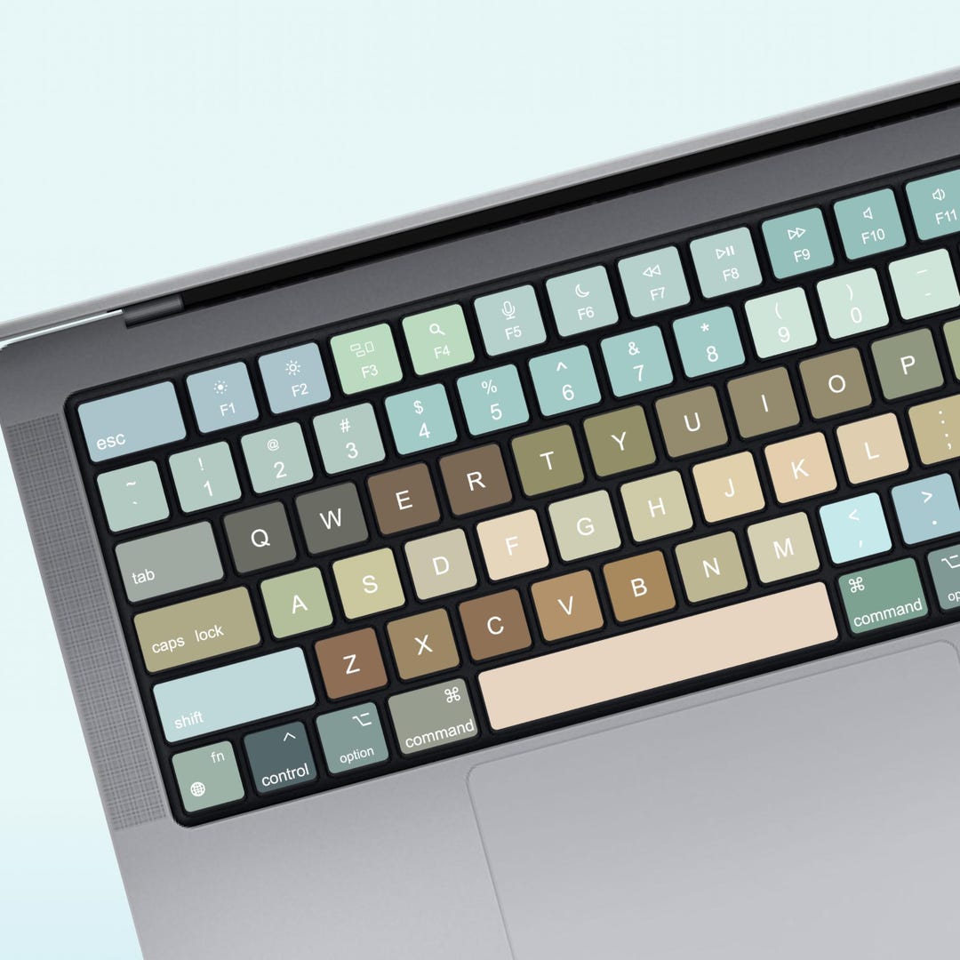 Macaron Mint MacBook Keyboard Stickers | MacBook Air Vinyl Key’s Skin ...