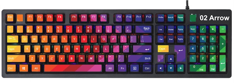 Rainbow Gradient Mechanical Keyboard Sticker: 3M Vinyl Decals - Etsy