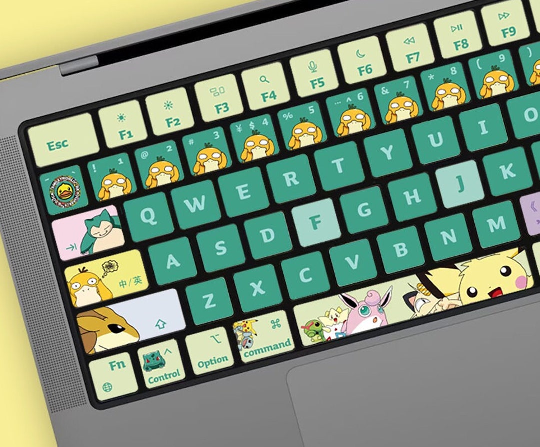 Pikachu MacBook Keyboard Stickers: M1 Chip Vinyl Key Skin - Etsy