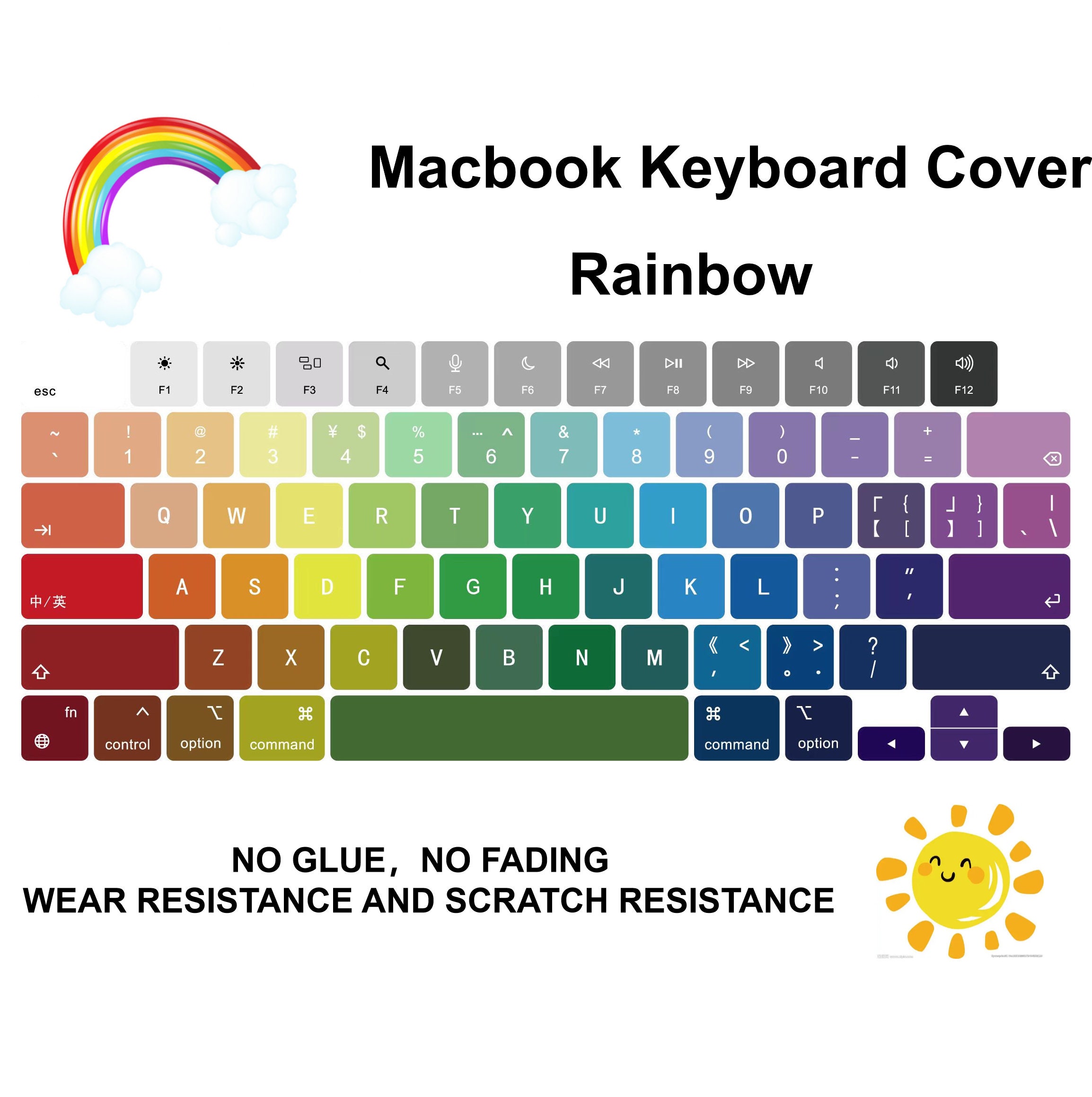 Handmade Customization Rainbow MacBook Keyboard Cover: Protective ...