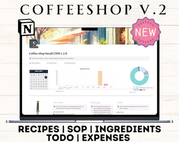 Notion Template Coffeeshop Business Inventory Notion Dashboard Coffee ...