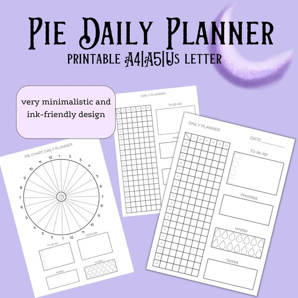 Pie Chart Planner - Etsy