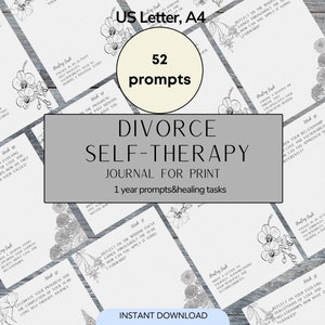 Divorce Therapy Guided Journal Prompts Mental Health Printable Breakup ...