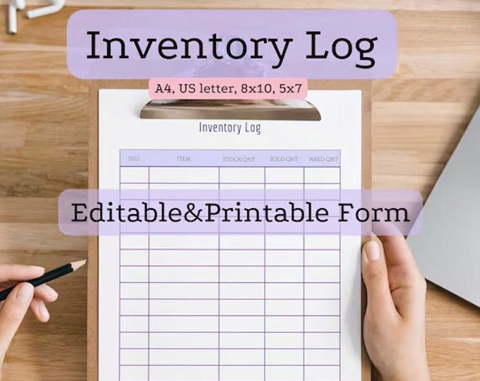 Printable Simple Inventory List PDF Inventory Template Printable ...