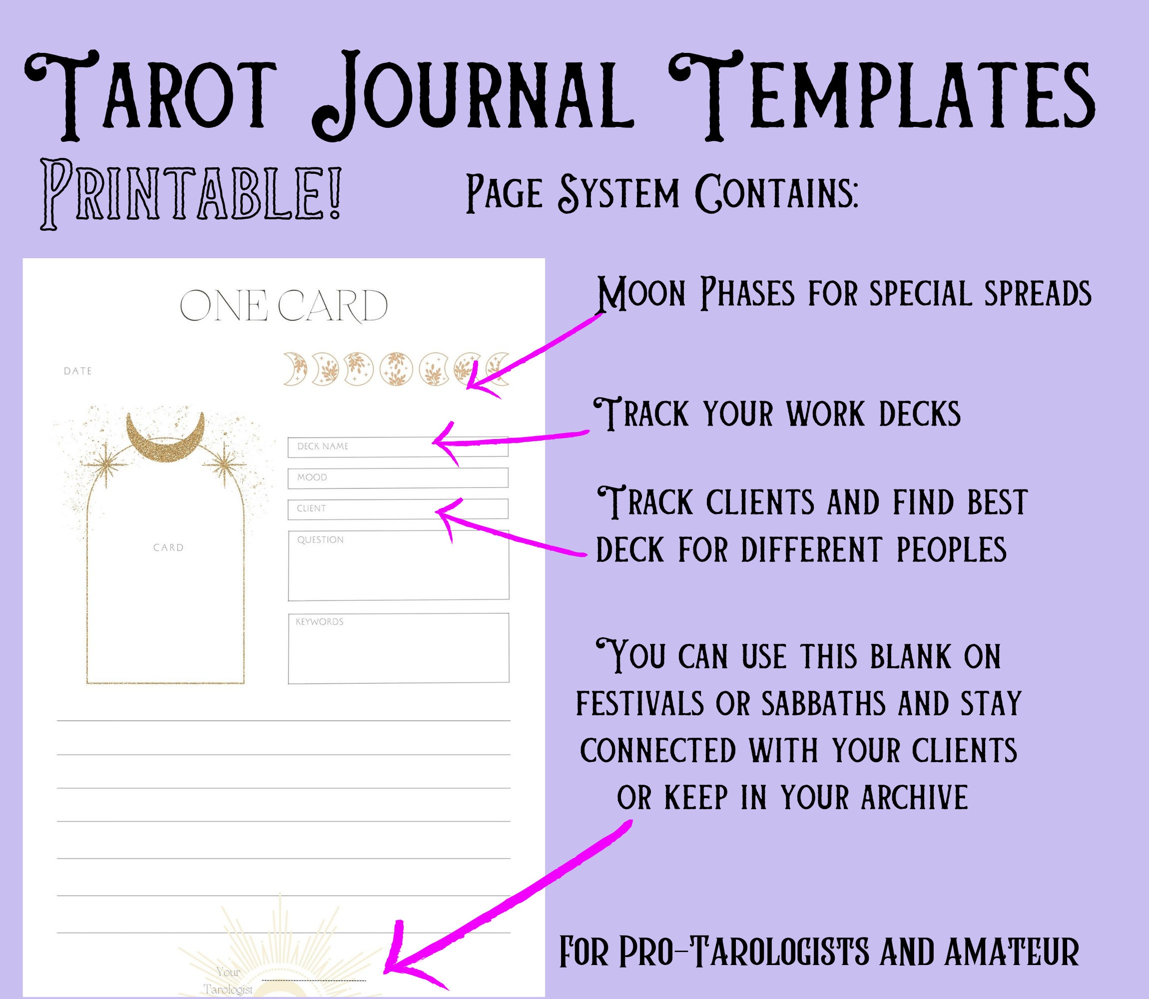 Tarot Coach Template Professional Tarot Reader Spreads Design Template ...