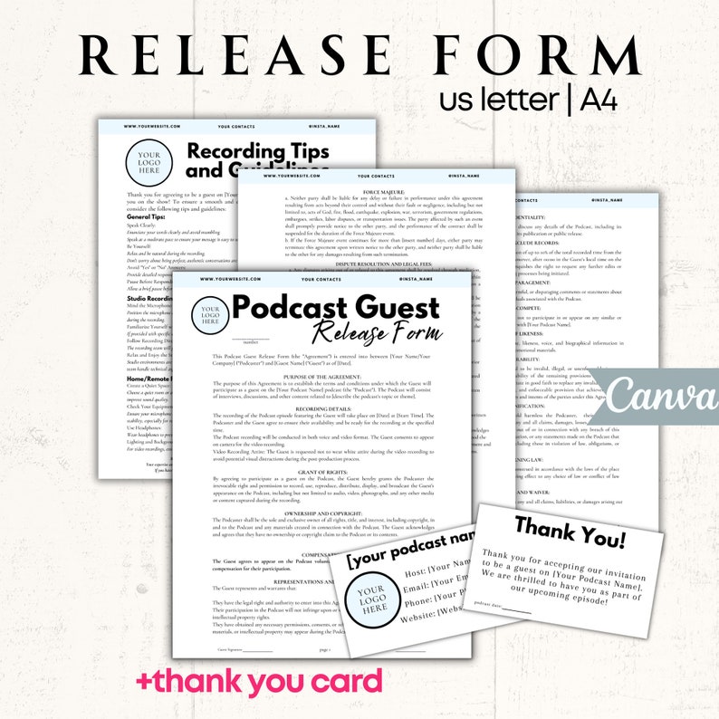 Podcast Starter Kit Podcast Forms Podcast Planner Podcast Guest Release Form Notion Template ...
