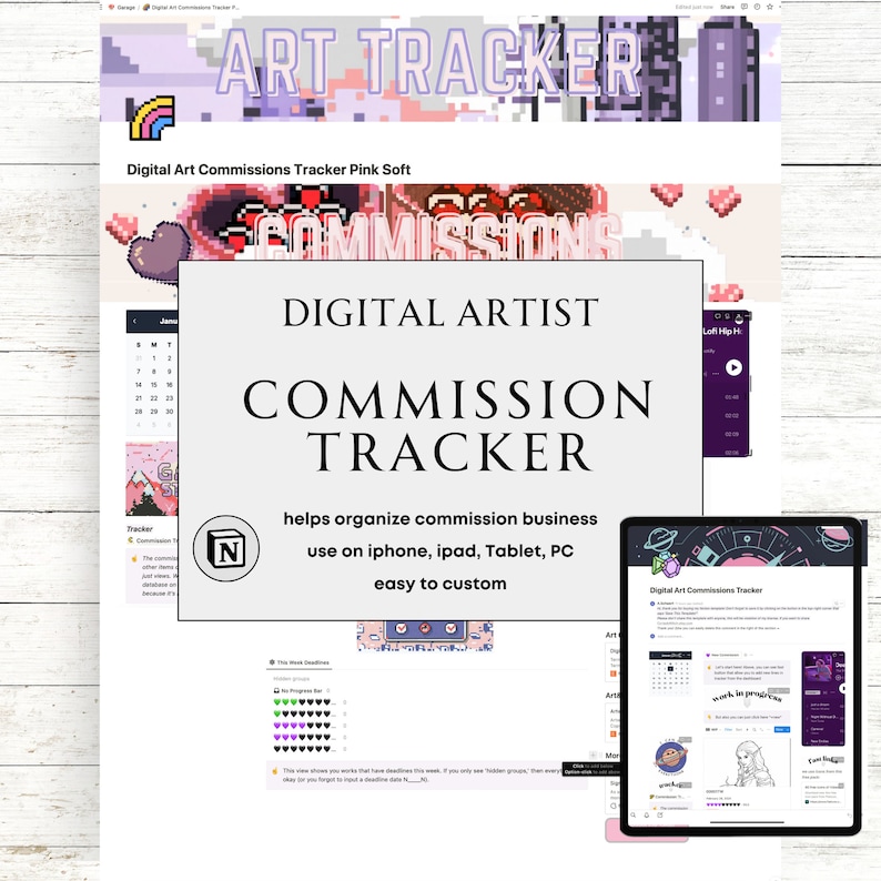 Notion Artist Organizer Notion Template for Art Commission Tracker ...