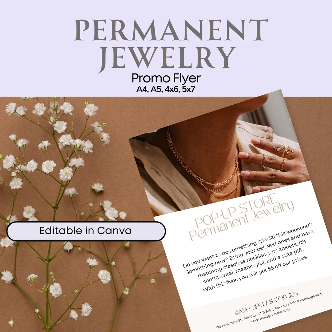 Permanent Jewelry Business Flyer Pop-up Store Permanent Jewelry ...