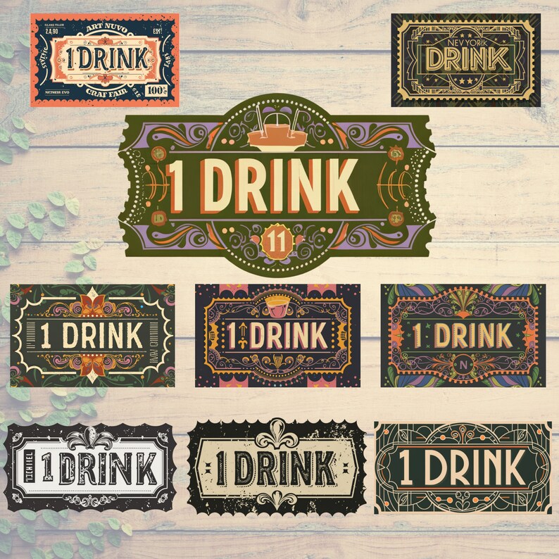 Printable Drink Tokens This Drink on Us Voucher for Event CMYK Drink ...
