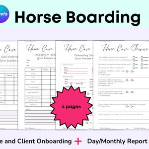 Horse Boarding Report Card Horse Intake Form Horse Boarding - Etsy
