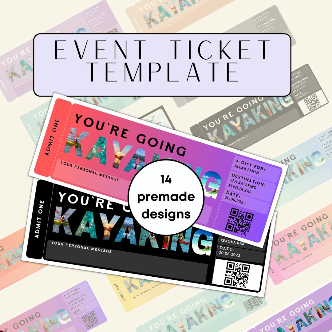 DIY Kayaking Surprise Ticket Happy Birthday Surprise Voucher Extreme ...
