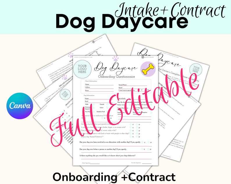 Dog Boarding Registration Forms Dog Daycare Onboarding Form Pet Hotel ...