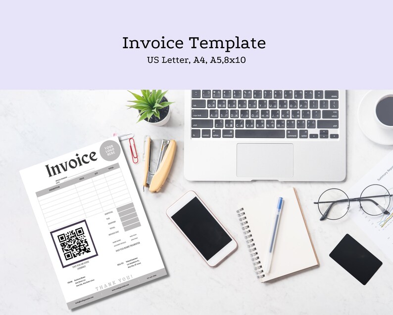Invoice Template Scan to Pay Form Small Business Invoice - Etsy