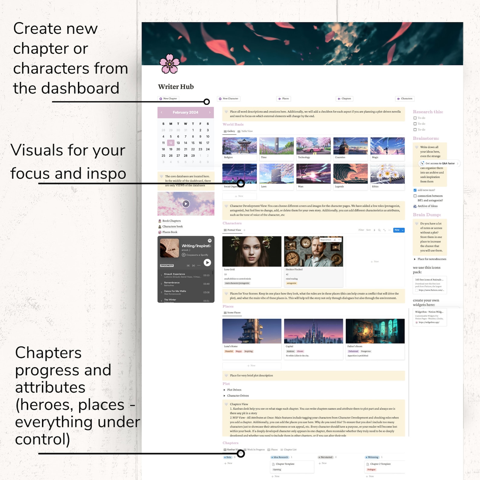 Notion Template for Writer Gift Plot Structure World Creation System ...