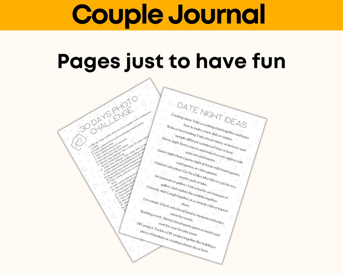 Couple Journal Couple Planner Printable Planner Gender-neutral ...