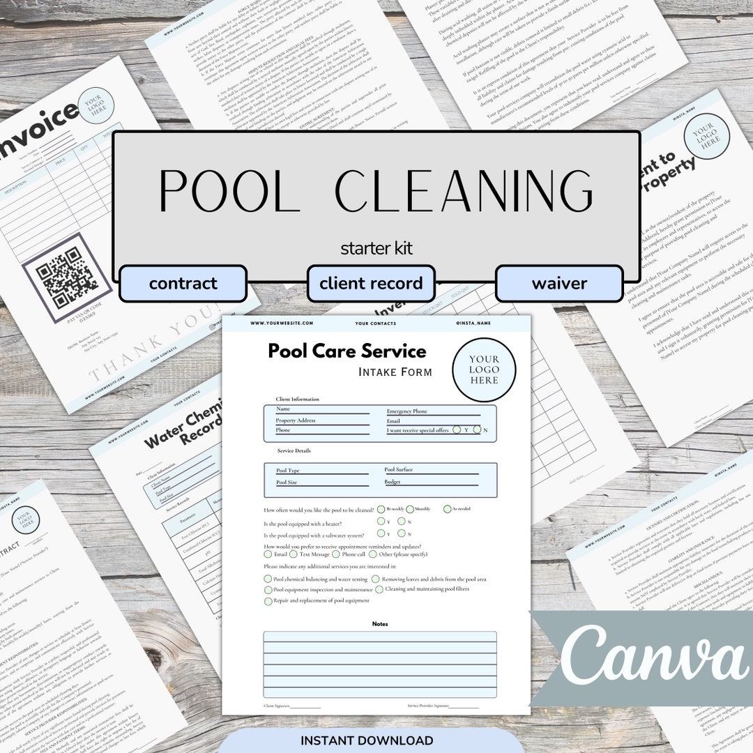 Pool Care Business Swimming Pool Maintenance Form Pool Cleaning ...
