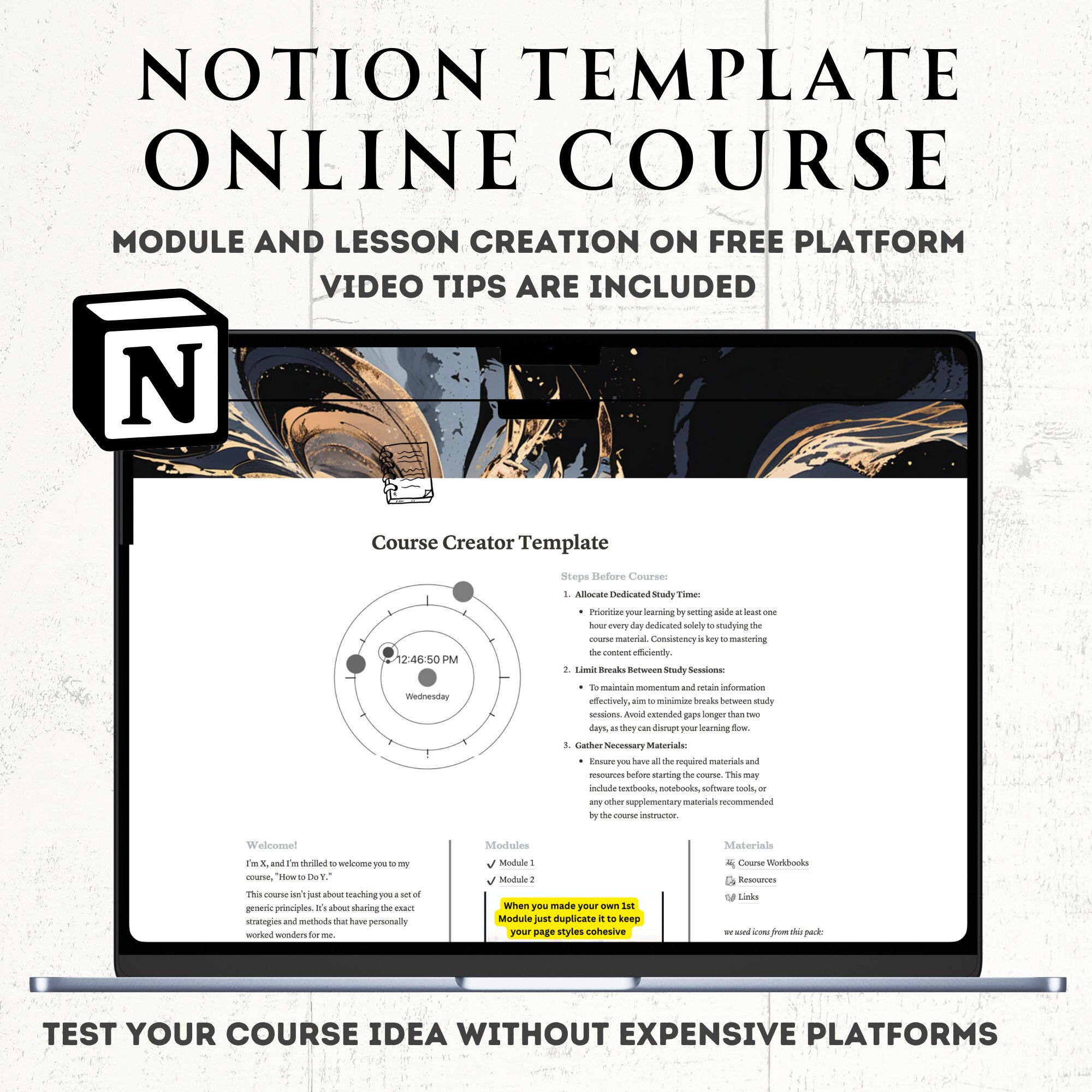 Course Creator Notion Template Course Host Digital Course Creation and Hosting Notion for Course ...