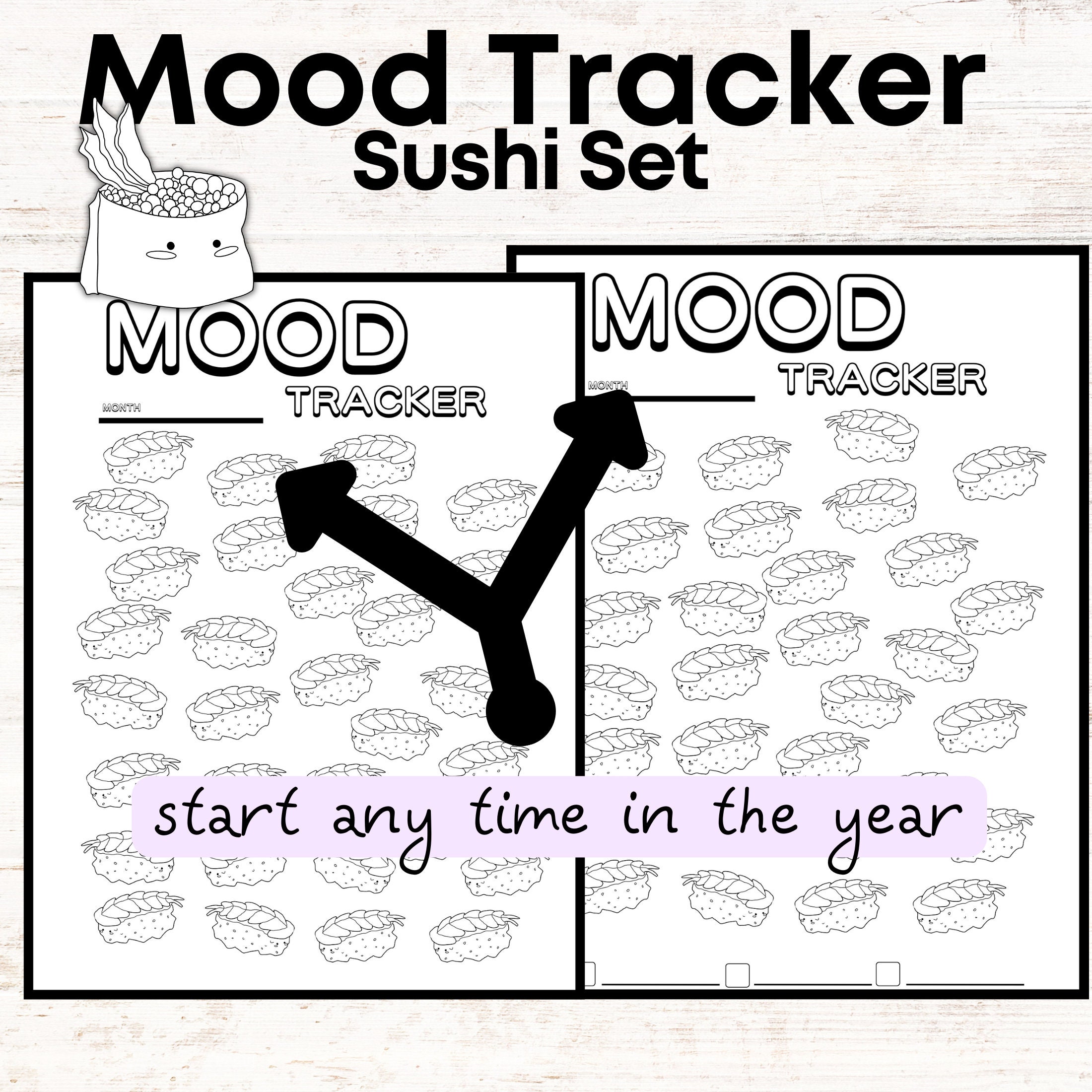Mood Tracker Adults Coloring Pages Food Coloring Pages Mood Tracking ...