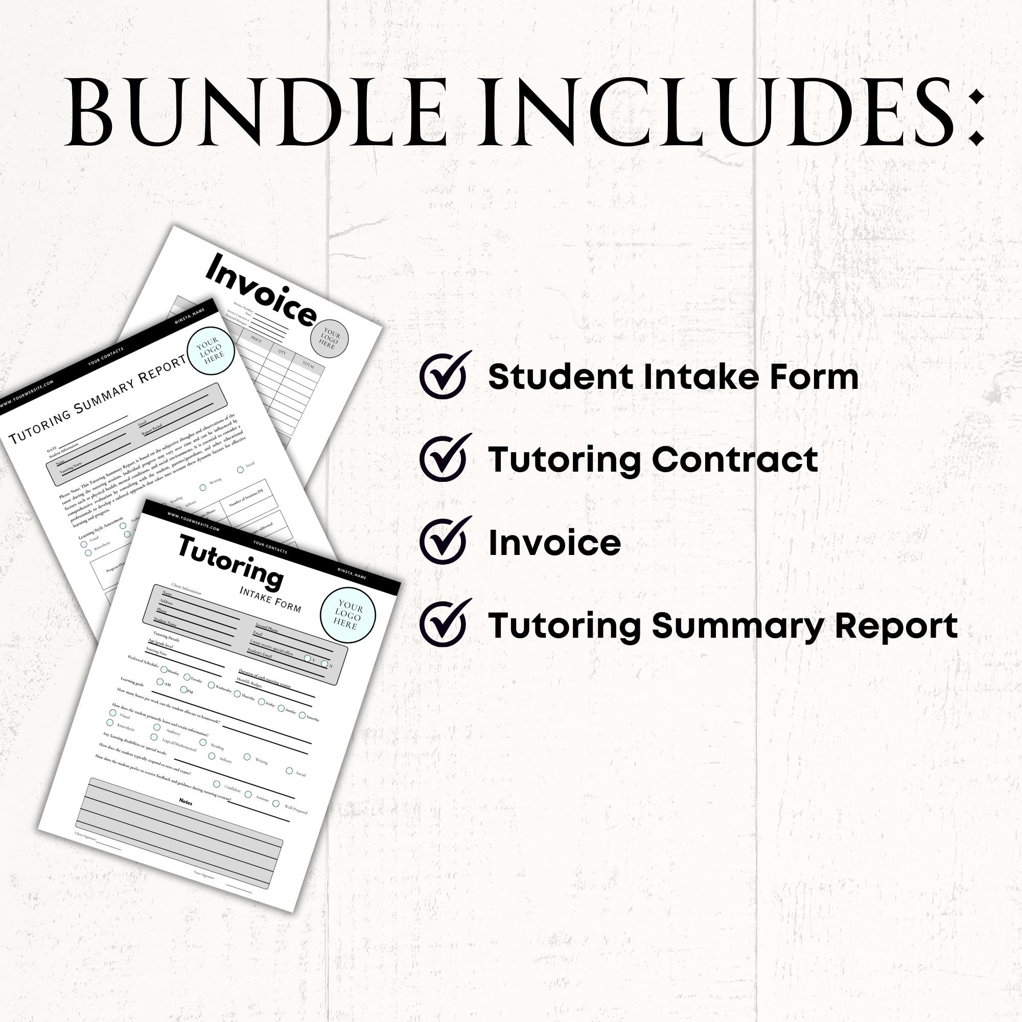 Private Tutor Contract 2024 Student Intake Form Tutoring Agreement ...