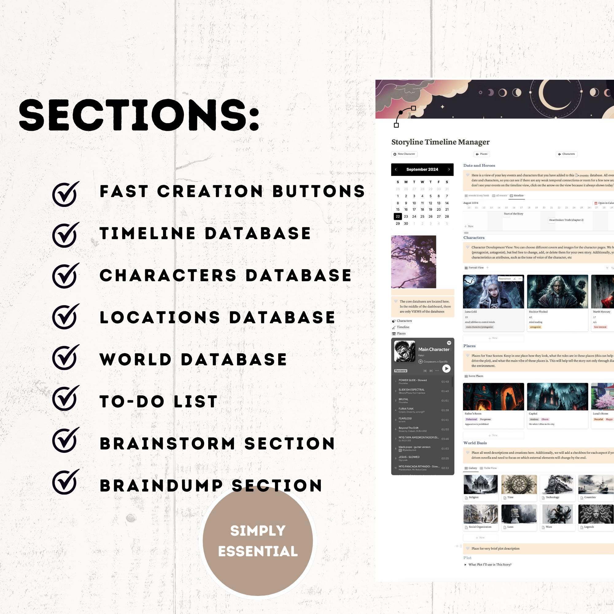 Notion Template for Writer Gift Plot Structure World Creation System ...