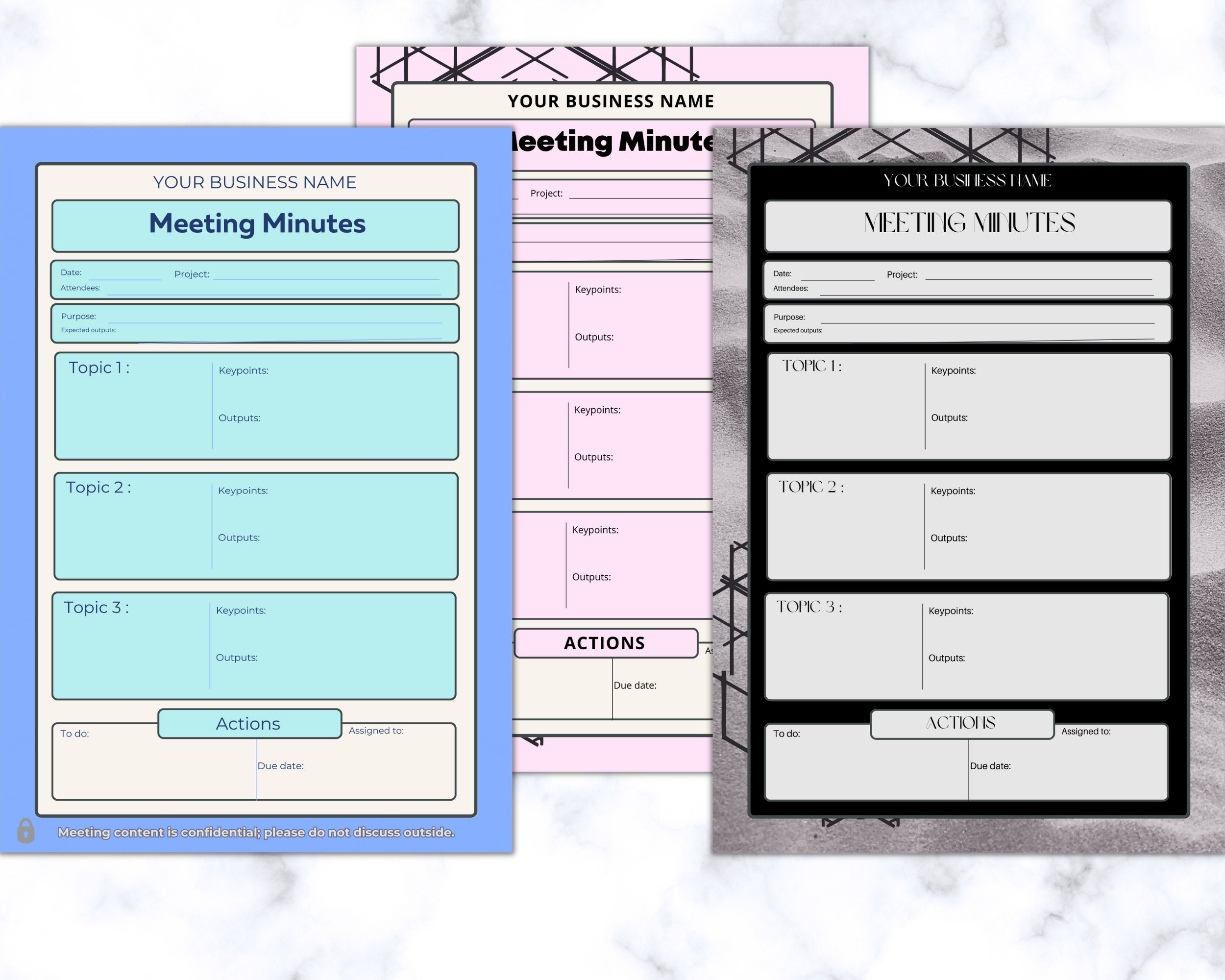 Meeting Notes Template US Letter Printable Agenda Digital Download for ...