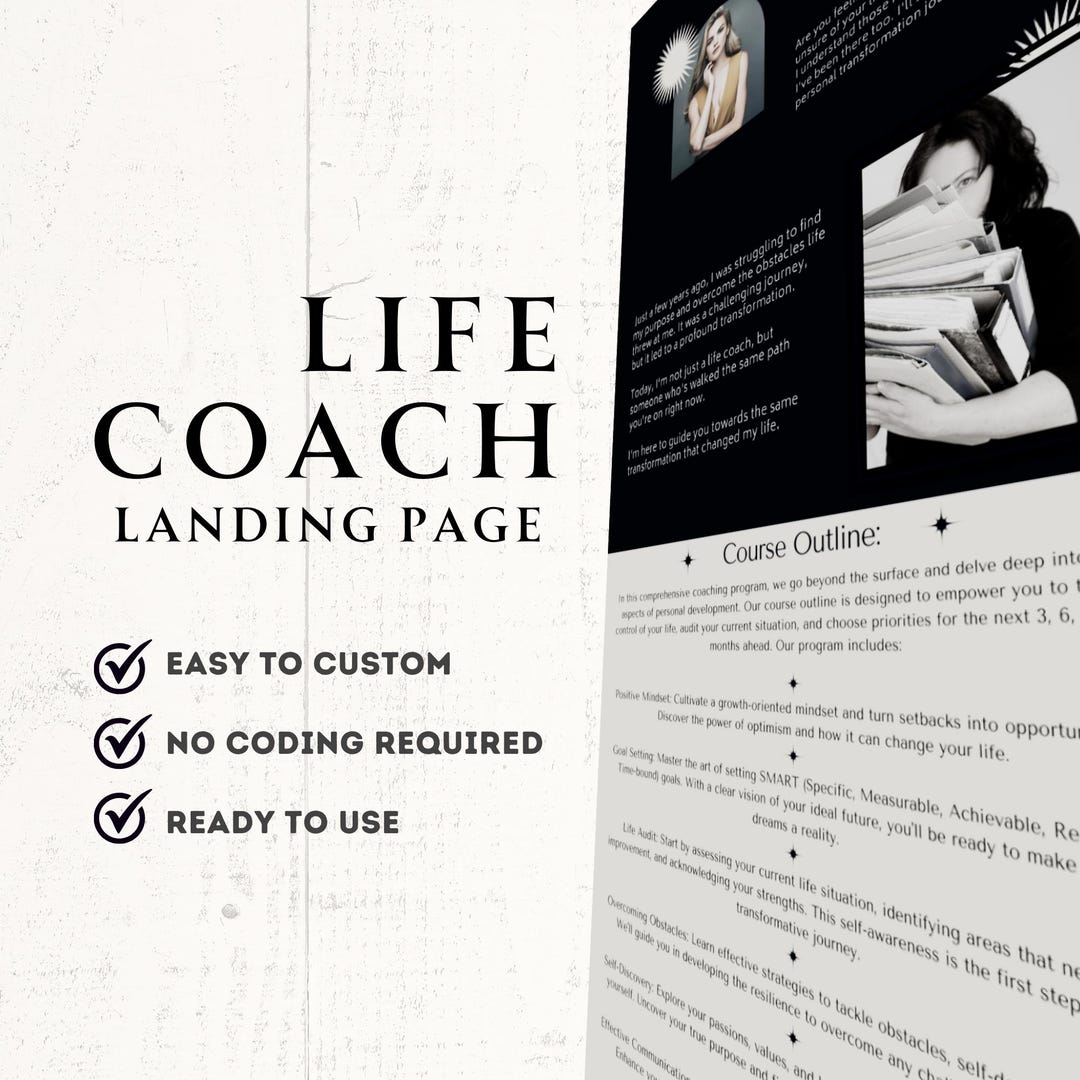 Life Coach Sales Page Coaching Business Landing Page Private Coach ...