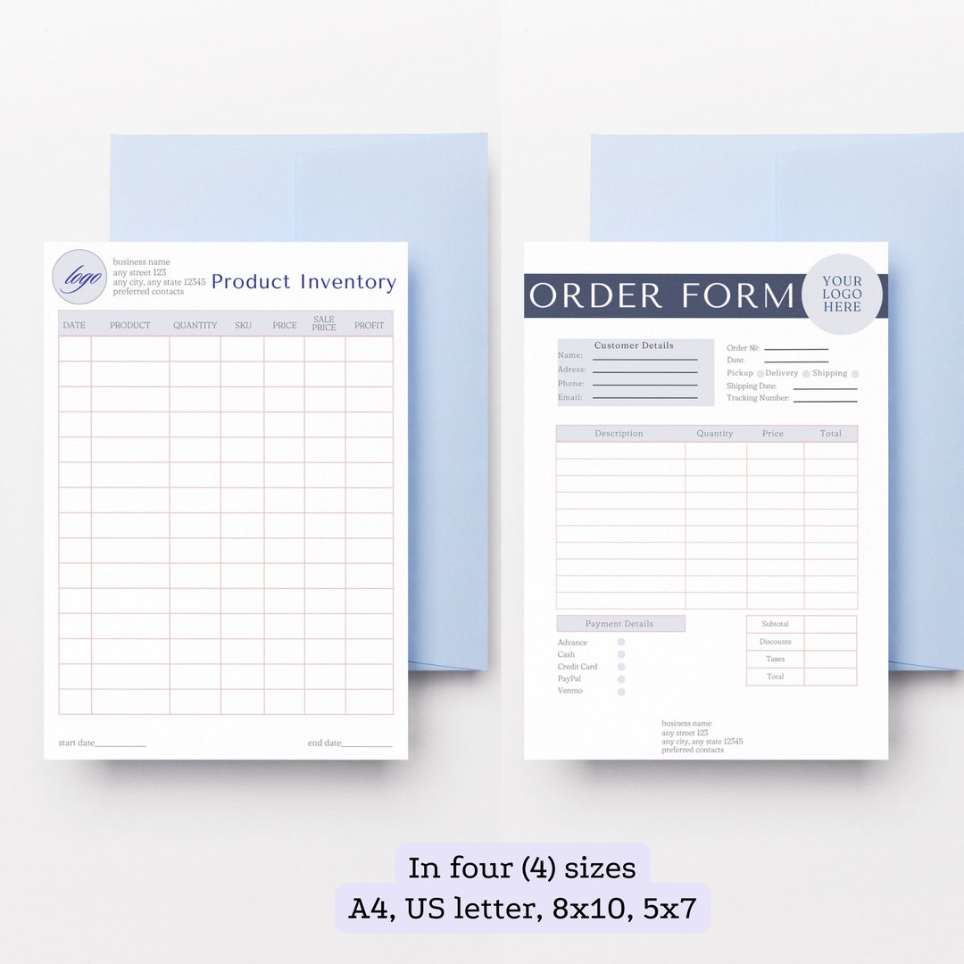 Editable Inventory Management Form Custom Order Form Template Inventory ...