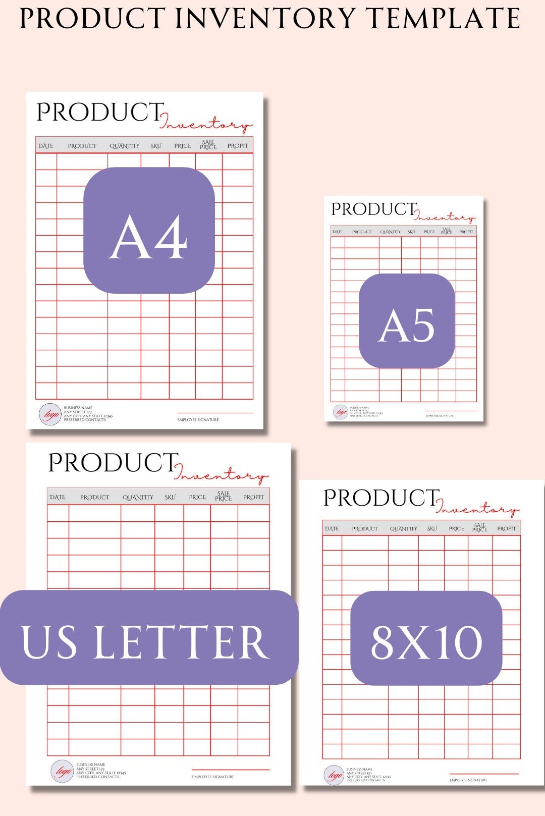 Editable Inventory Management Form Inventory Tracker PDF Product ...