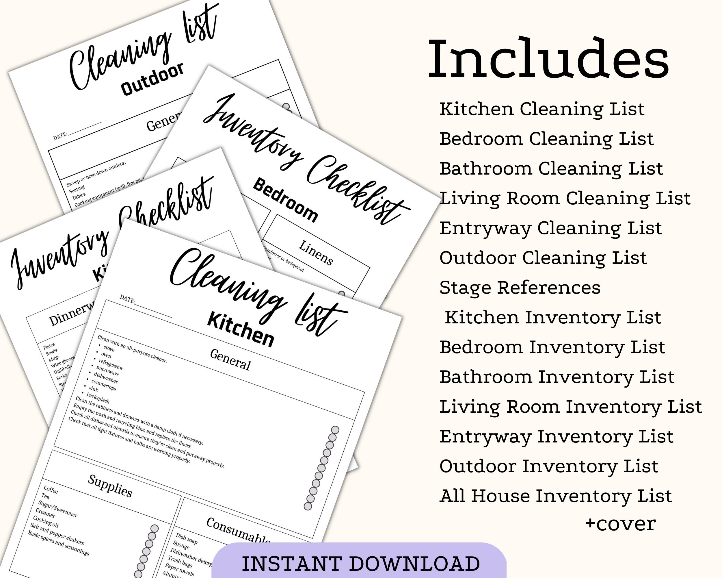 Airbnb Checklist Template Airbnb Inventory Checklist Editable Airbnb ...