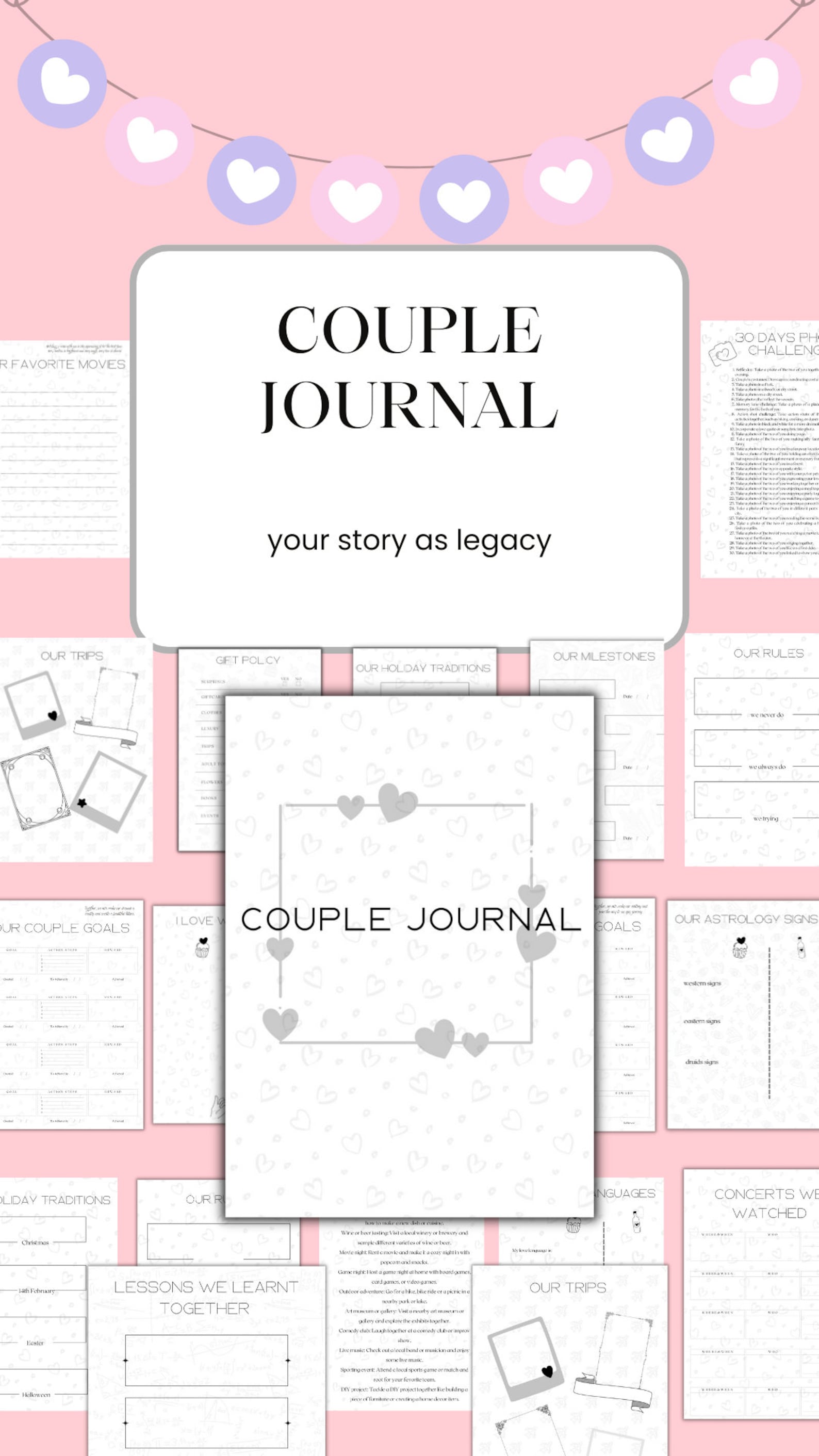 Couple Journal Couple Planner Printable Planner Gender-neutral ...