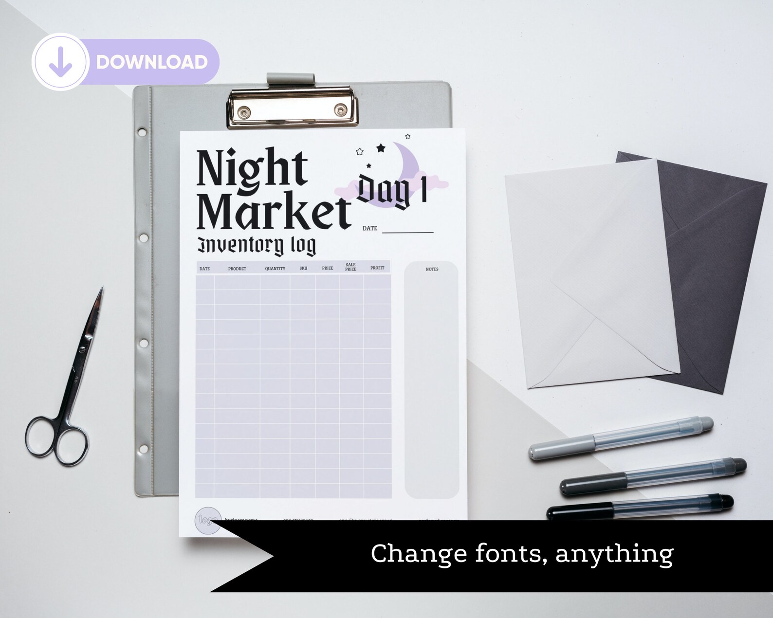 Printable Inventory Tracker Summertime Events Pop-up Store Tracker ...