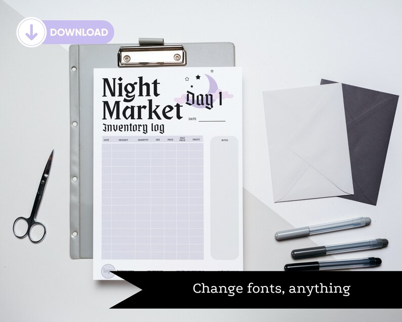 Printable Inventory Tracker Summertime Events Pop-up Store Tracker ...