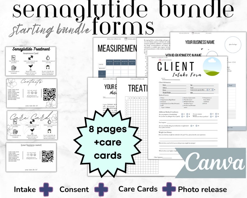 Weight Loss Business Forms Semaglutide Program Ready-to-print - Etsy