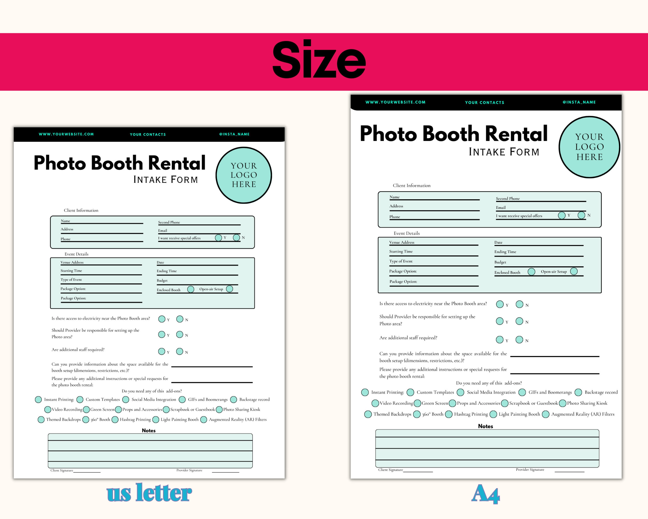Photobooth Contract Form Editable Photo Booth Rental Contract Rental ...