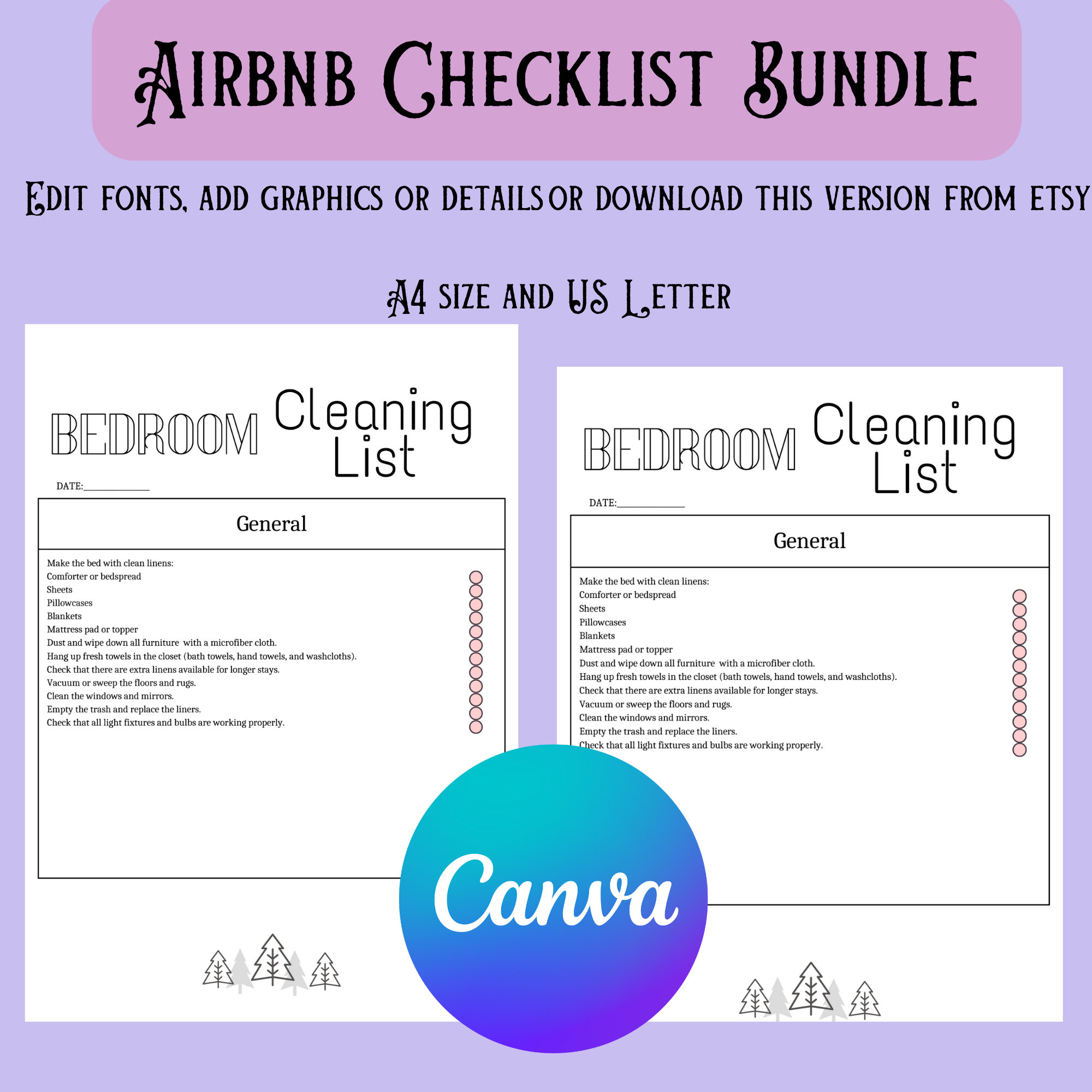 Airbnb Checklist Template Bundle Editable Airbnb Inventory Checklist ...