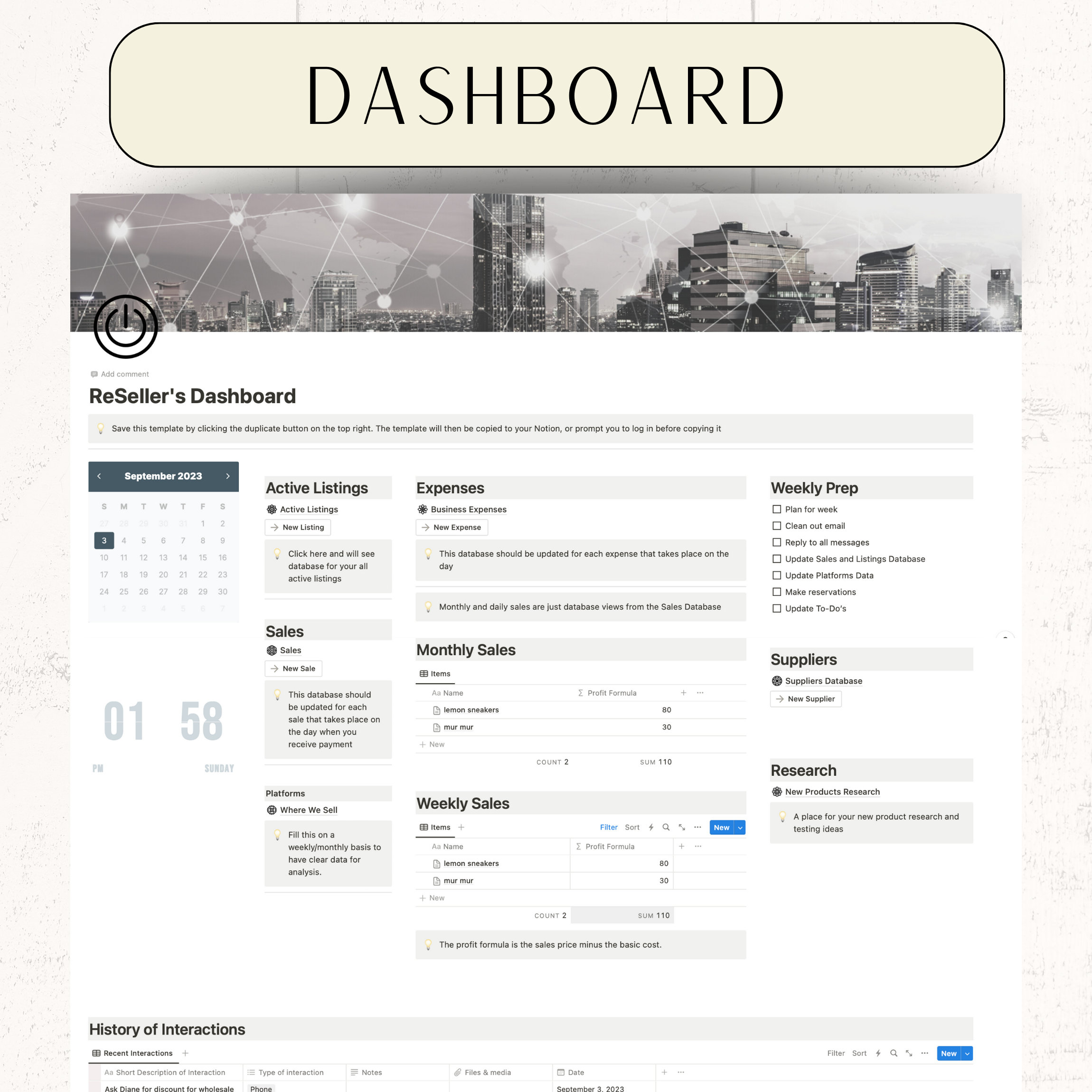 Ultimate Reseller Template Reseller Inventory Tracker Reseller Notion ...