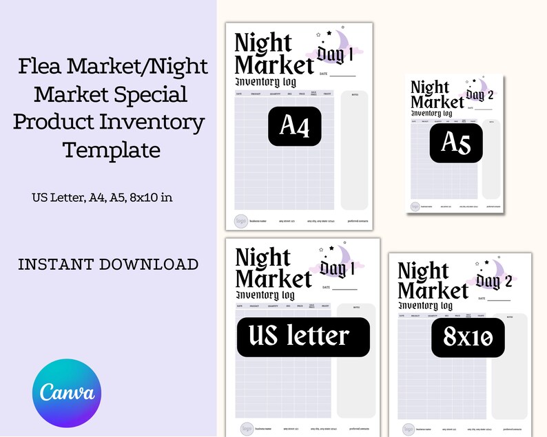 Printable Inventory Tracker Summertime Events Pop-up Store Tracker ...