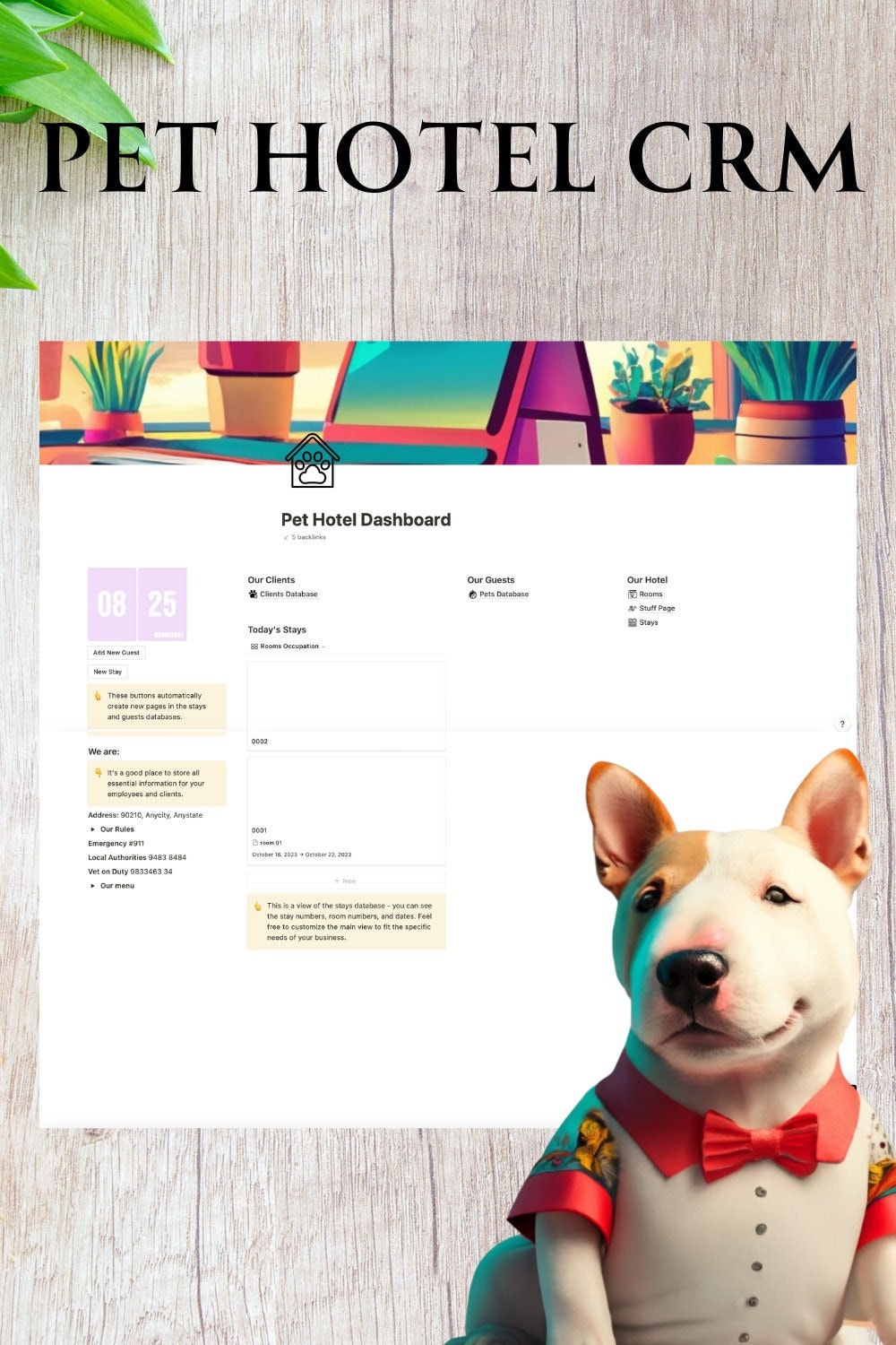 Notion Template Dog Daycare Pet Boarding Business Crm Pet Hotel ...