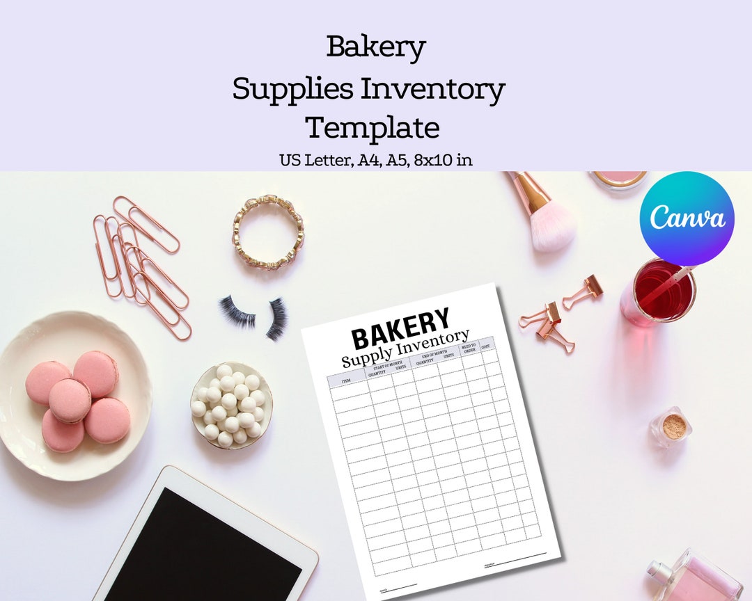 Bakery Forms Editable Inventory Management Form Coffeeshop Inventory ...