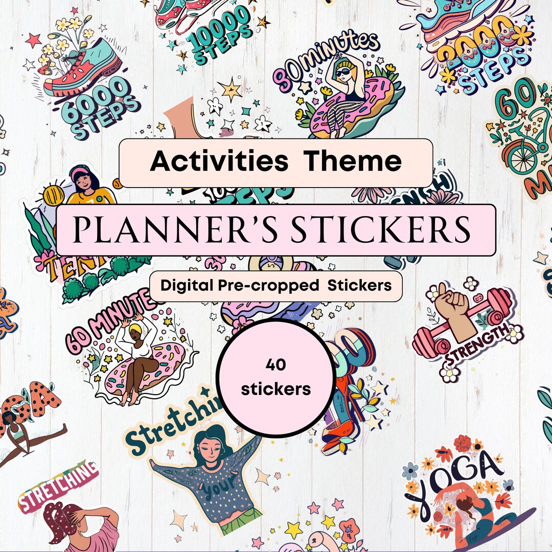 Digital Stickers Healthy Lifestyle Theme Bariatric Activities Stickers ...